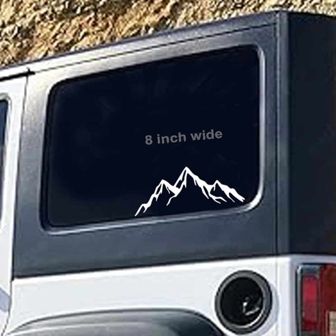 Jeep Rear Side Window Decal Mountains Tropical Palm Tree Car Side ...