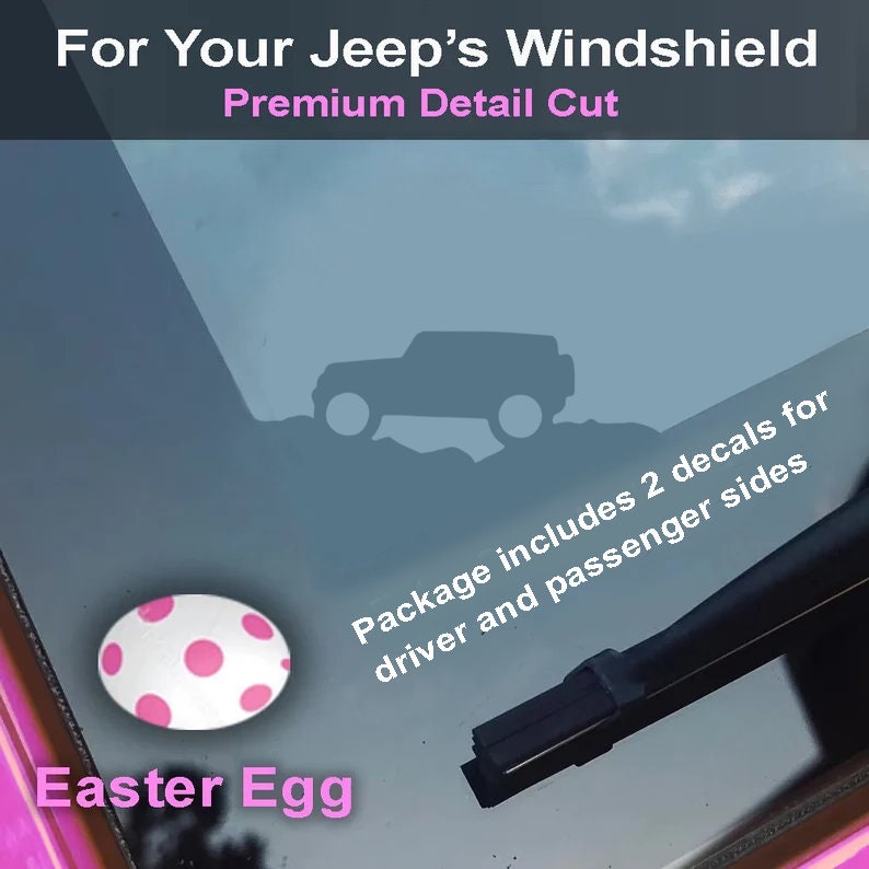 2 PREMIUM Jeep Car Window DECAL Jeep Windshield Stickers Easter Egg ...