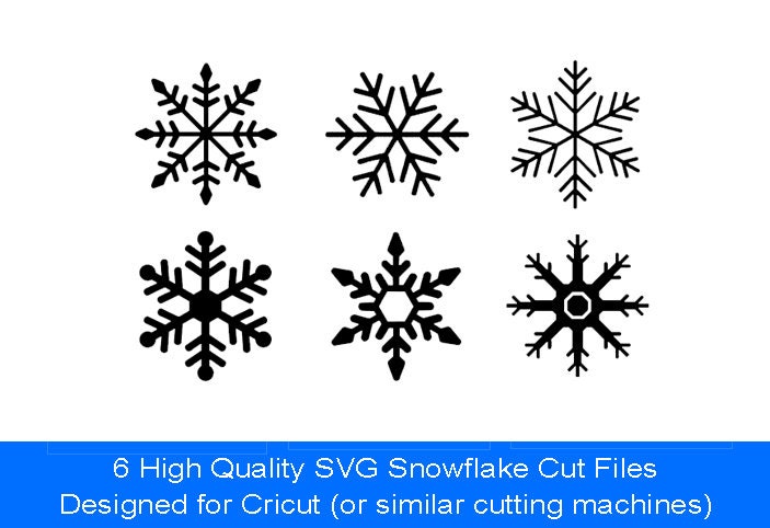 Snowflake 6 SVG Snowflakes SVG File Six Pack Bundle Cricut Cut File ...