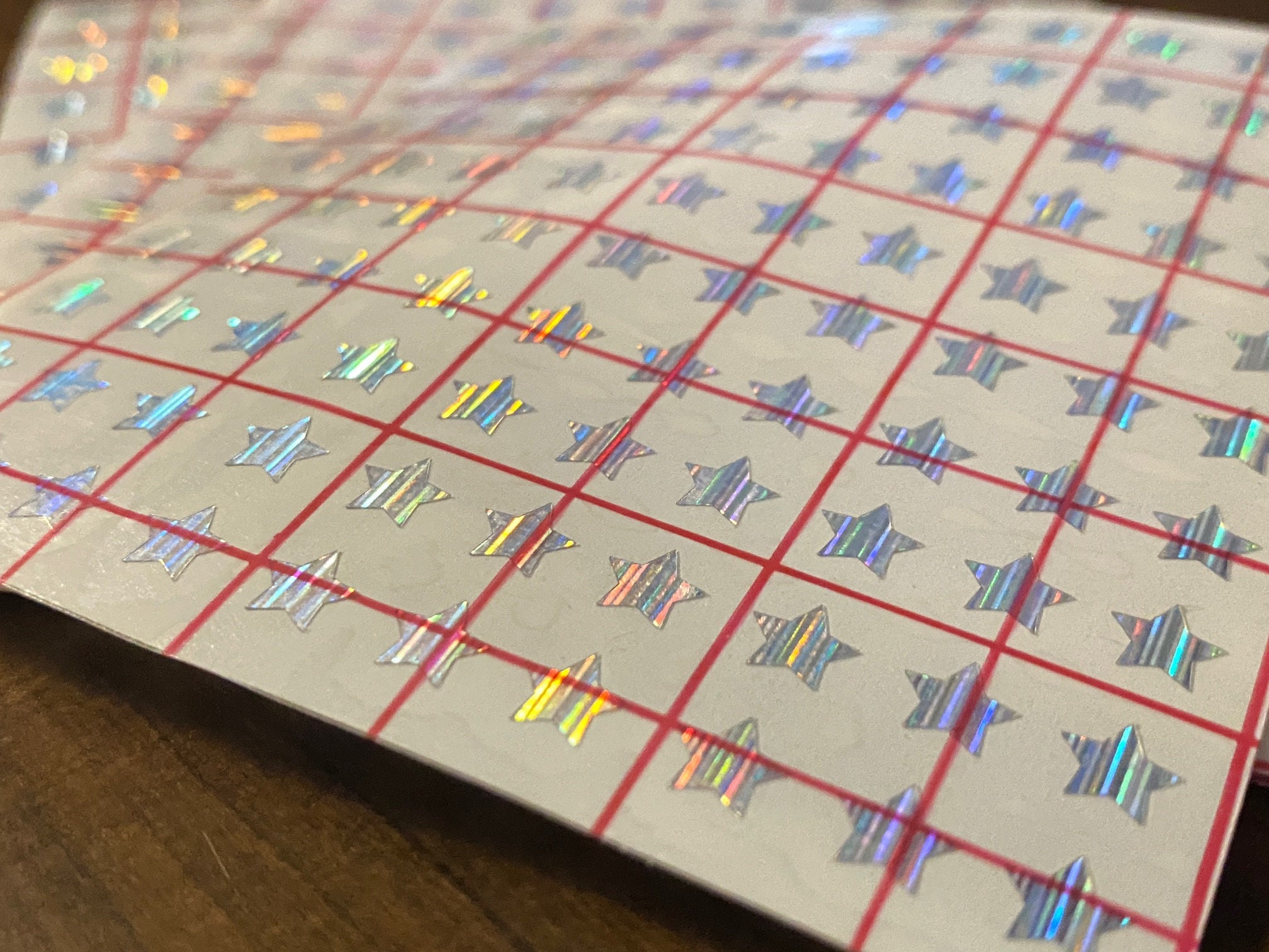 100 Tiny Star Stickers star Rain HOLOGRAM Effect, X0.25 Inch, Polco ...
