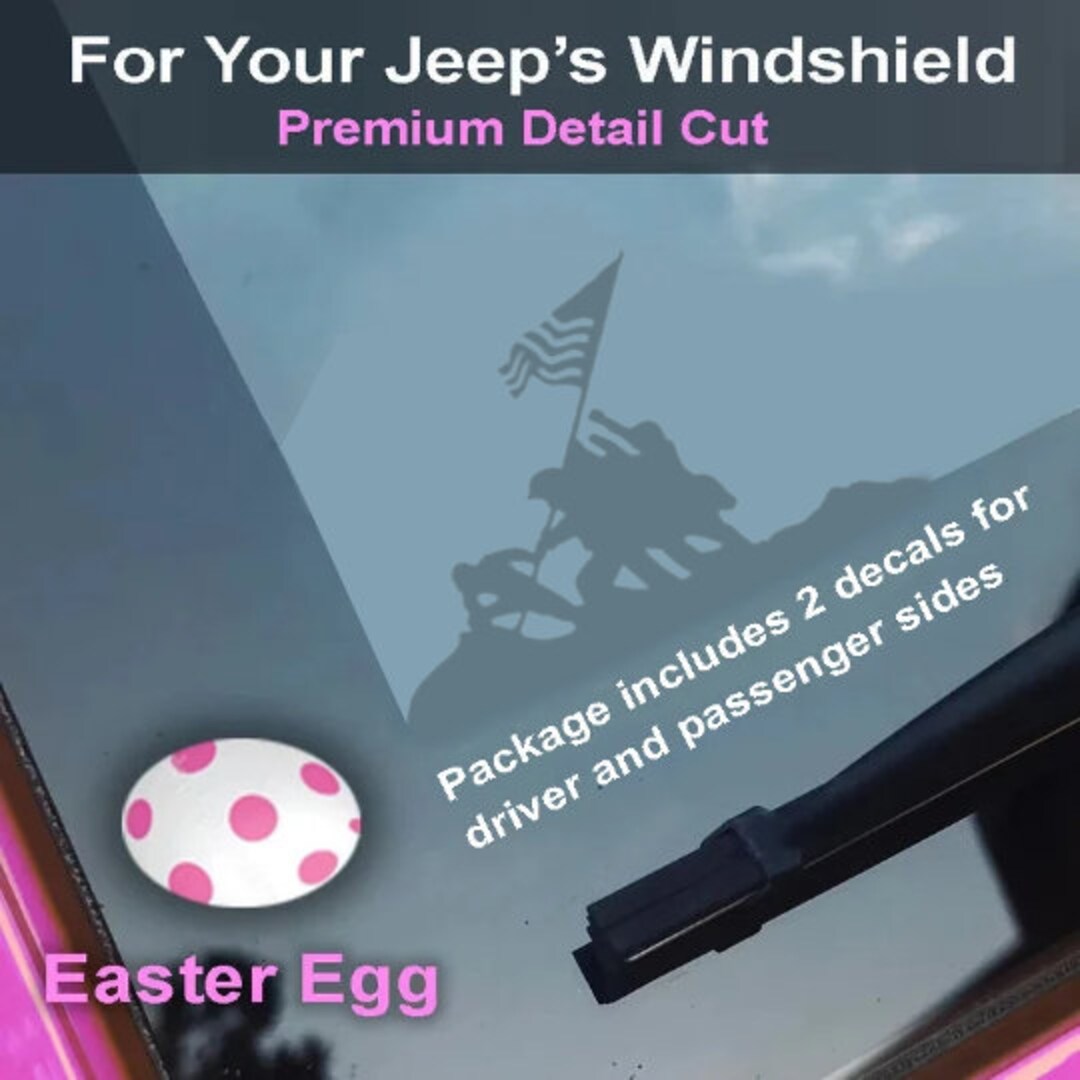 Iwo Jima World War II PREMIUM Jeep Car Window DECAL Jeep Windshield ...