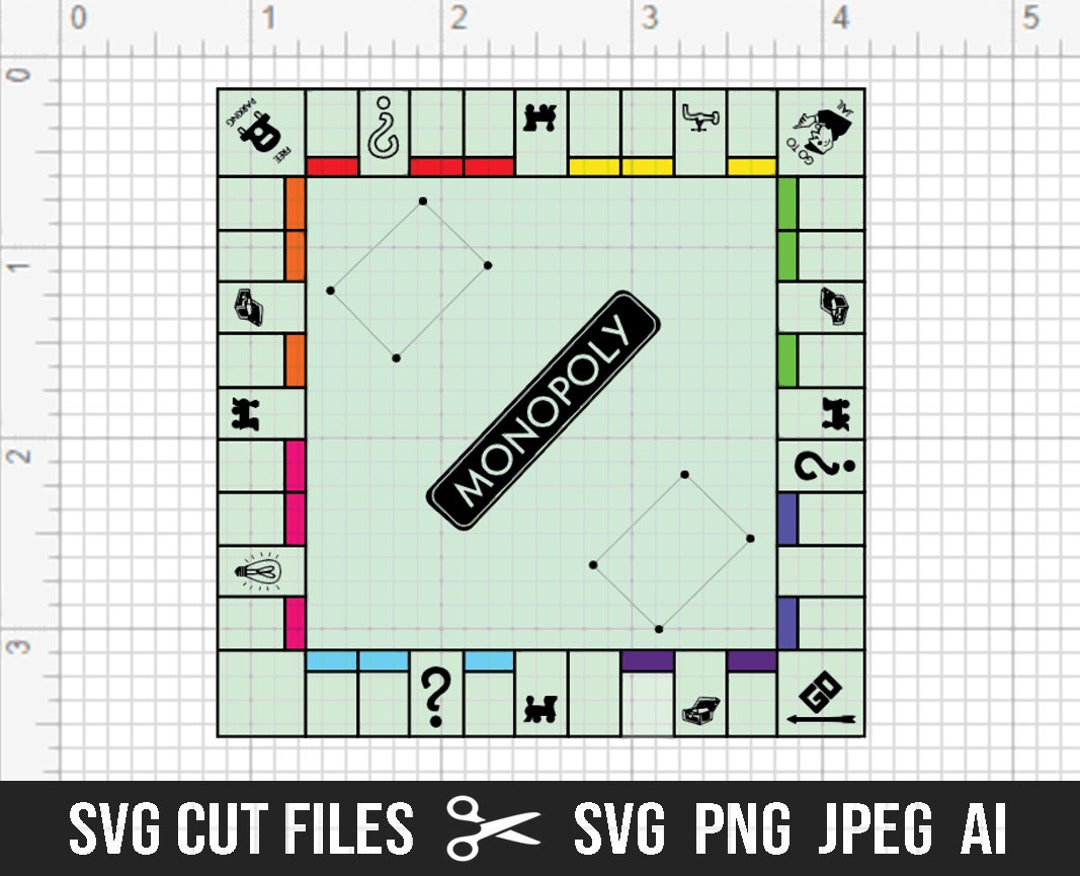 Blank Monopoly Board in SVG Format, Contains Svg Train Icons, Community ...