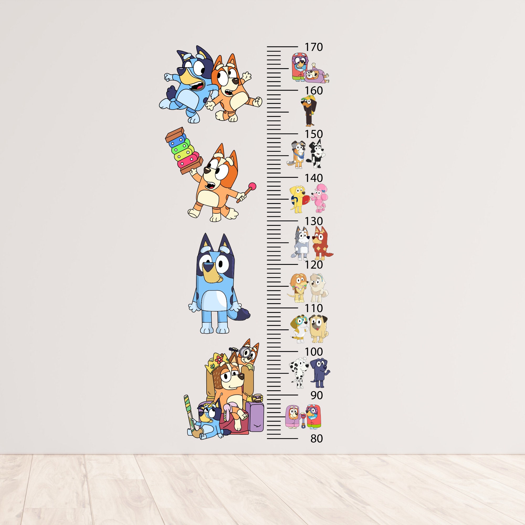 Bluey Growth Chart for Kids, Personalized Growth Chart, Height Chart ...
