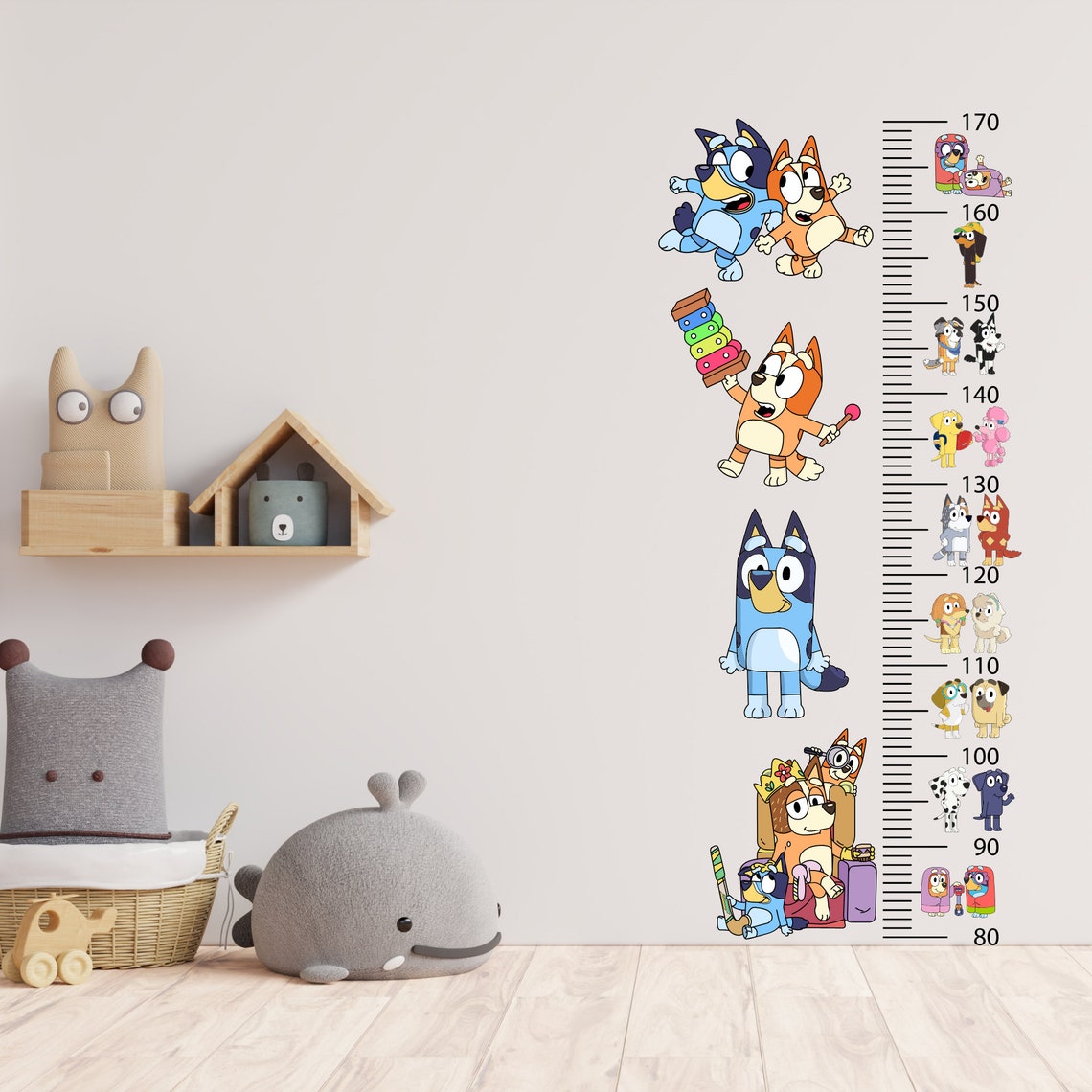 Bluey Height Meter for Kids, Bluey Birthday Bluey Sticker Height Meter ...