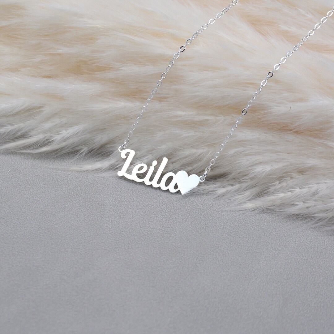 Heart Name Necklace, Name Necklace for Little Girls, Children's Name ...