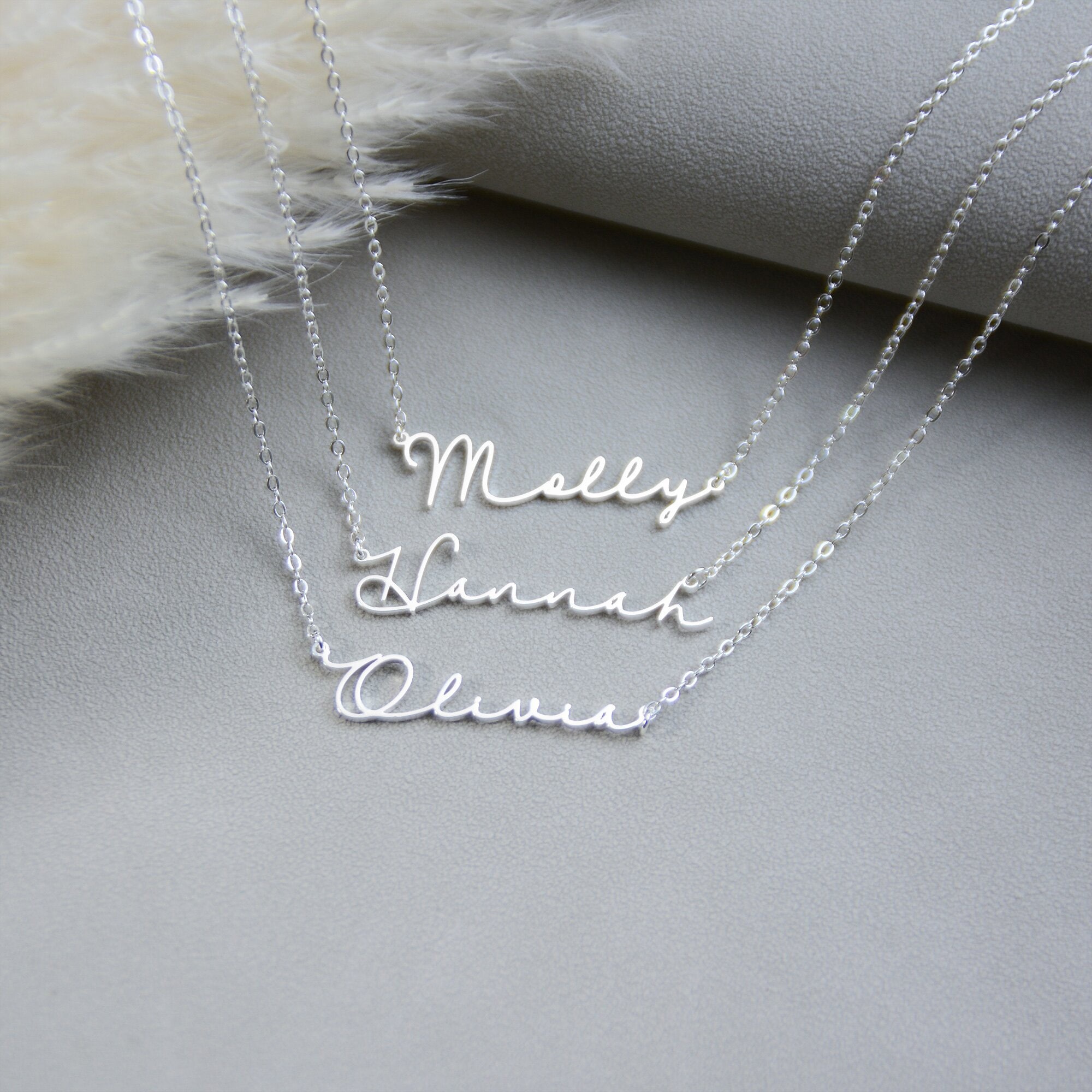 Silver Name Necklace Personalized Name Necklace Custom - Etsy UK