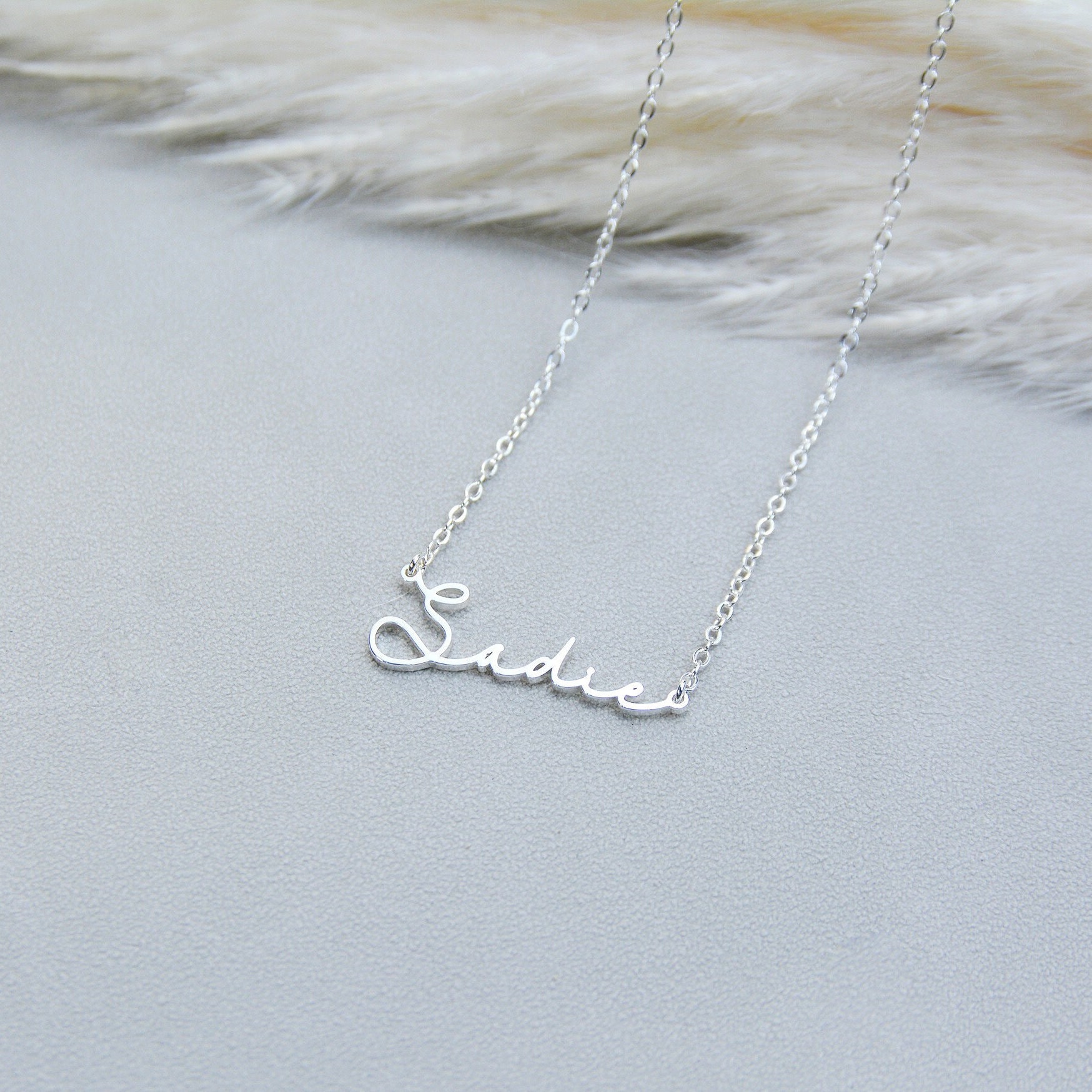 Silver Name Necklace Personalized Name Necklace Custom - Etsy UK