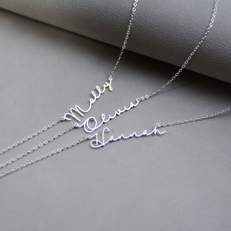 Silver Name Necklace Personalized Name Necklace Custom - Etsy UK