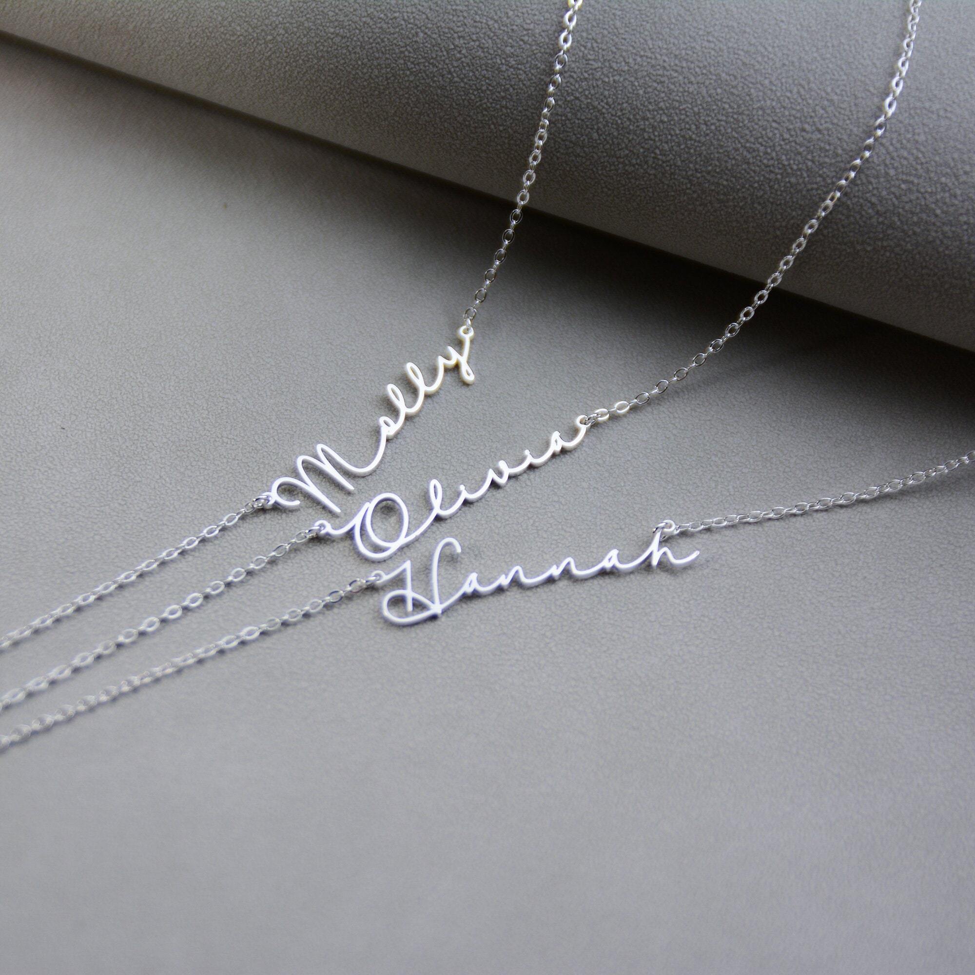 Silver Name Necklace Personalized Name Necklace Custom - Etsy UK