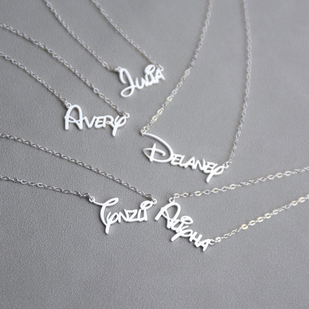 Name Necklace for Baby Girls, Personalized Name Necklace Silver ...