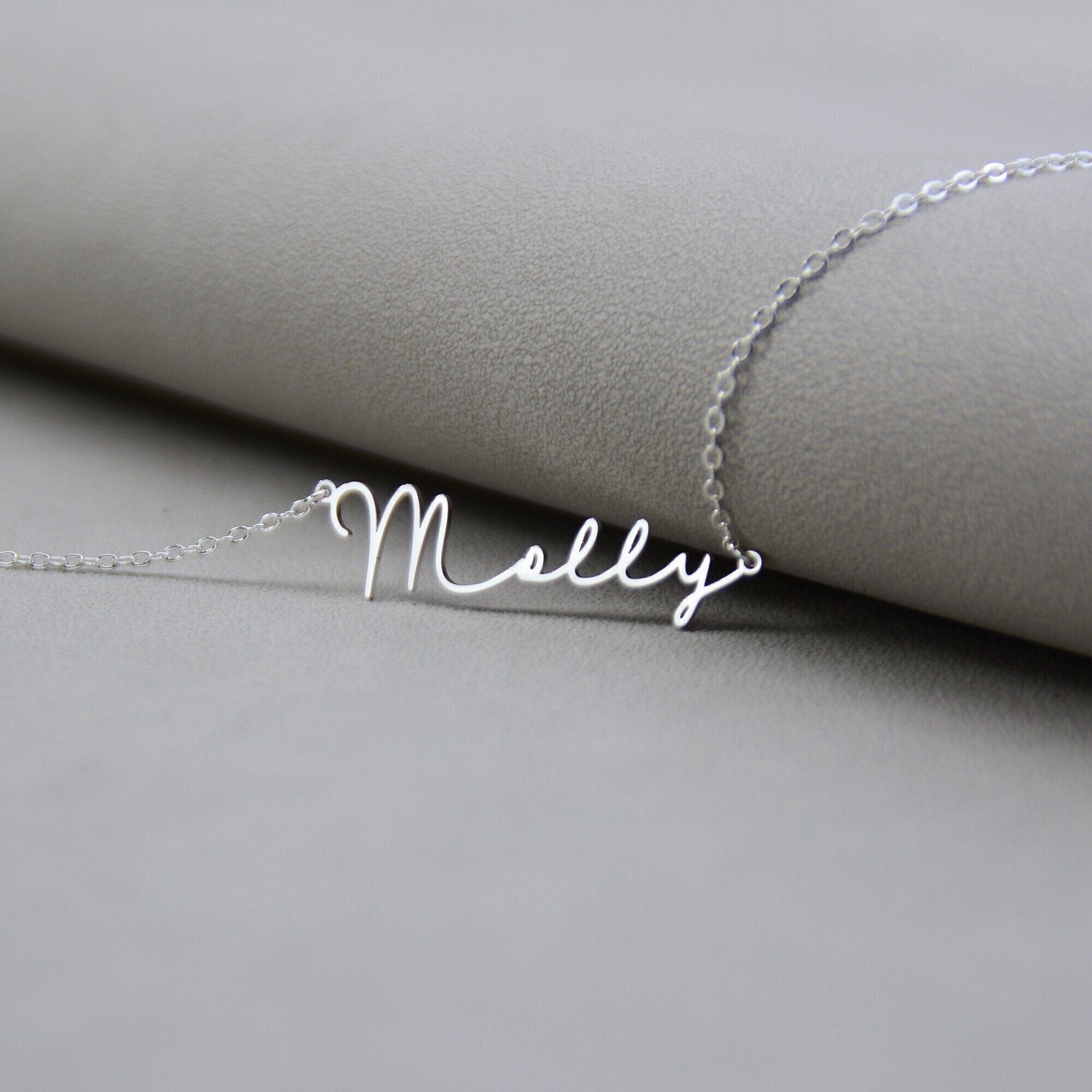 Personalized silver name necklace store