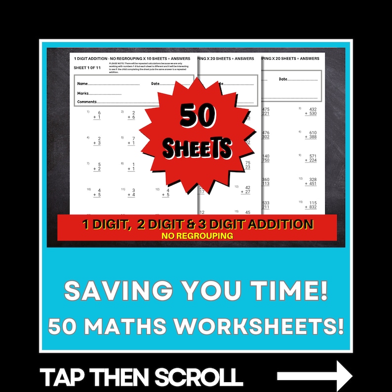 1, 2 and 3 Digit Addition No Regrouping - Adding Worksheets for Kids ...