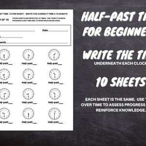 Half-past Time - Telling Time Worksheets - Primary School - TA in ...