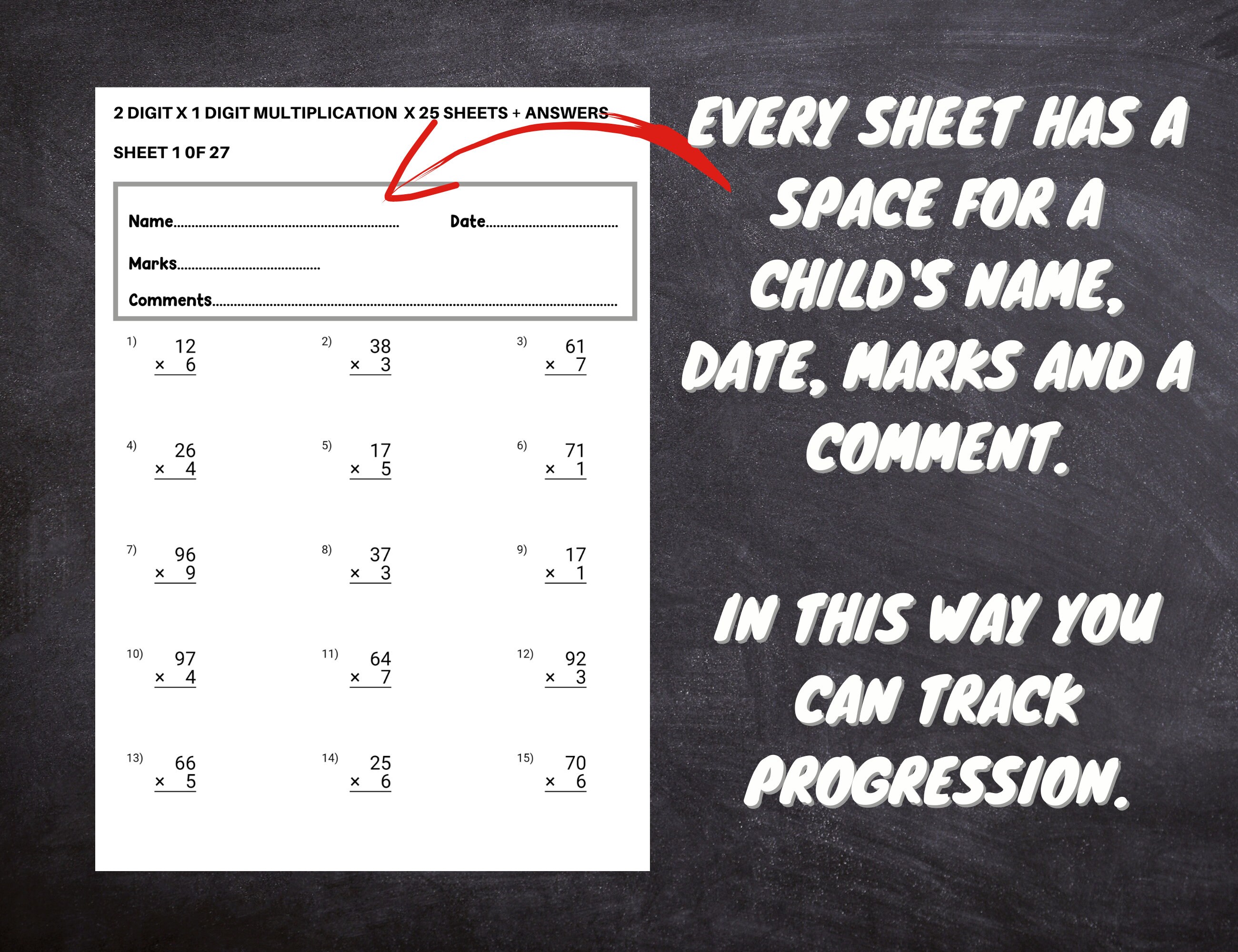 2x1 Digit and 2x2 Digit Multiplication - Multiplication Worksheets ...