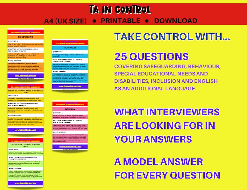 25 TA Interview Questions Answered - Primary or Secondary School - TA ...