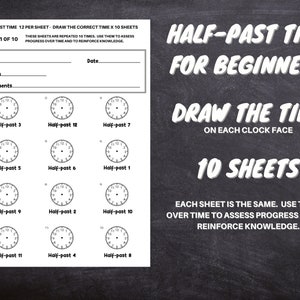 Half-past Time - Telling Time Worksheets - Primary School - TA in ...