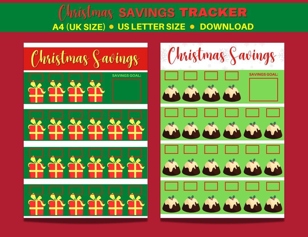 Christmas Savings Tracker Goal Setting PDF Holiday Savings Printable ...