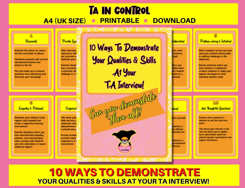 TA Interview Guide: Hot to Demonstrate Your Skills & Qualities PDF - Etsy