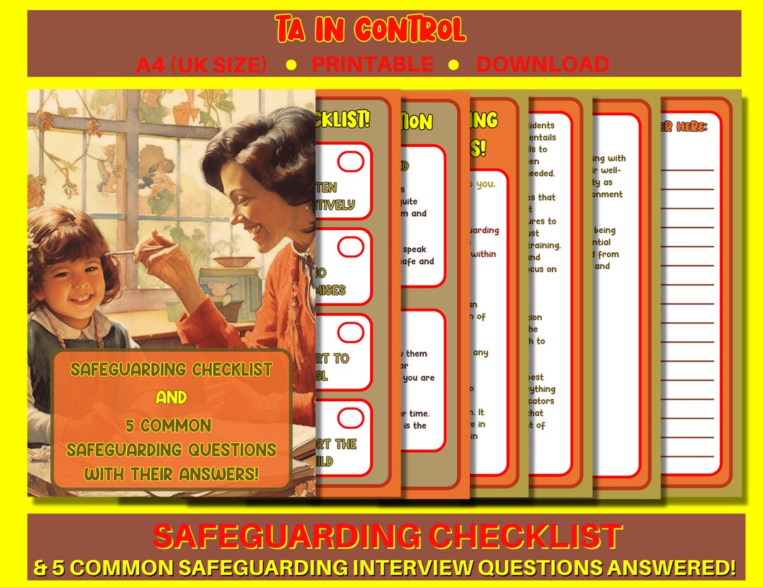 Safeguarding Checklist Plus 5 Interview Questions Answered - Etsy