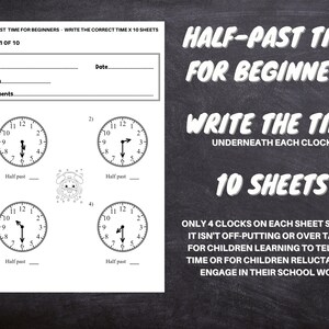 Half-past Time - Telling Time Worksheets - Primary School - TA in ...