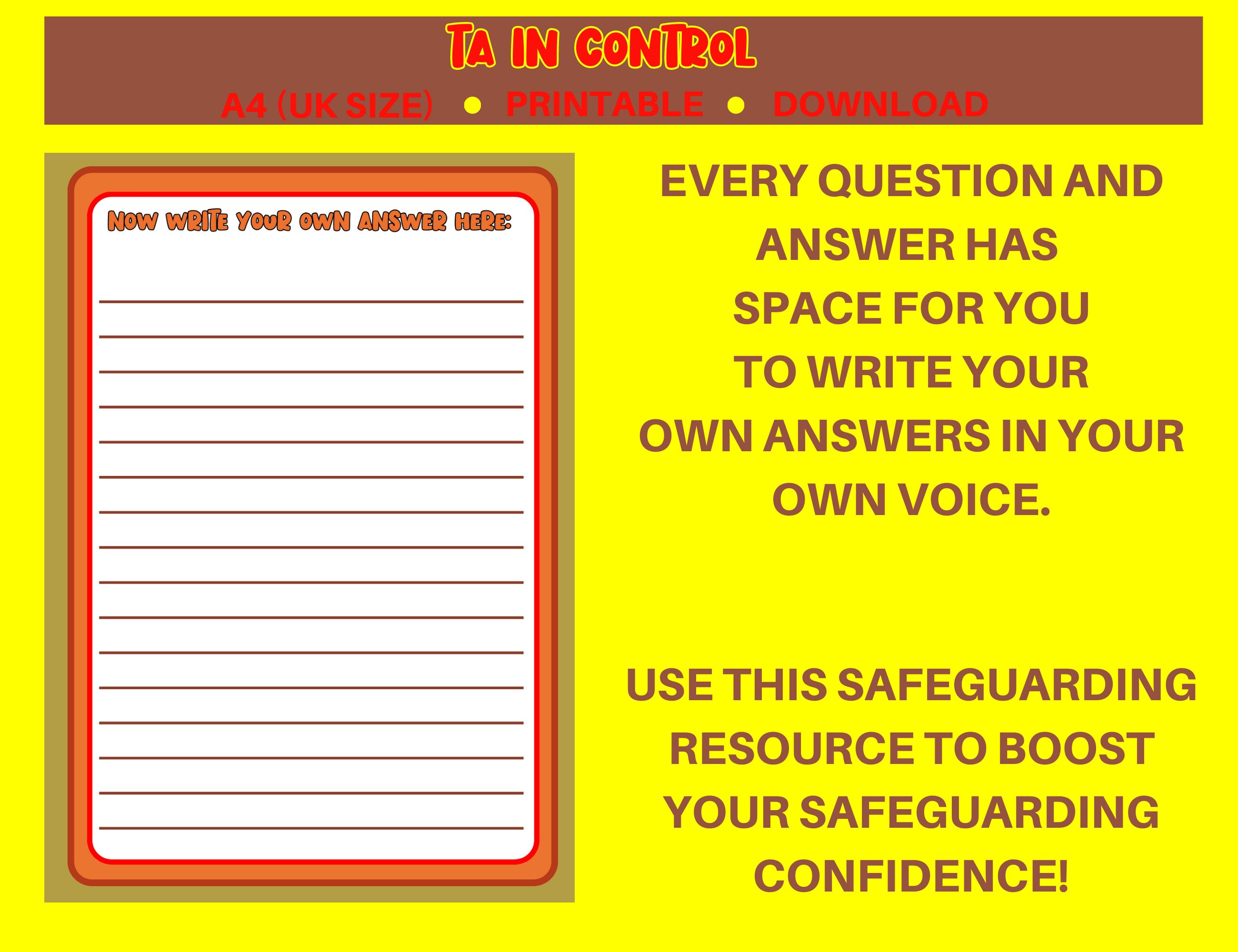 Safeguarding Checklist & Interview Questions for Teaching Assistants ...