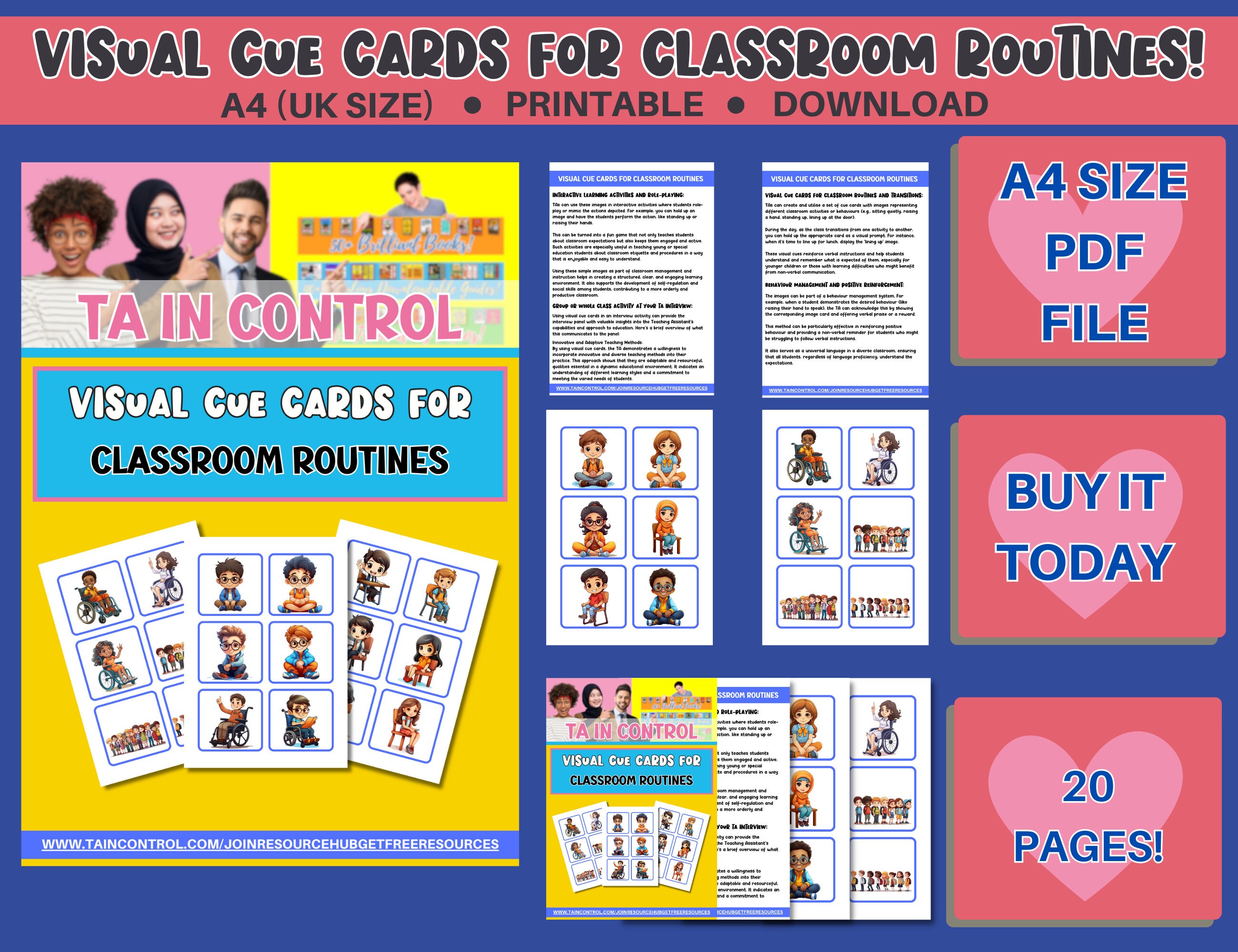 Visual Cue Cards for Classroom Routines - Primary or Secondary School ...