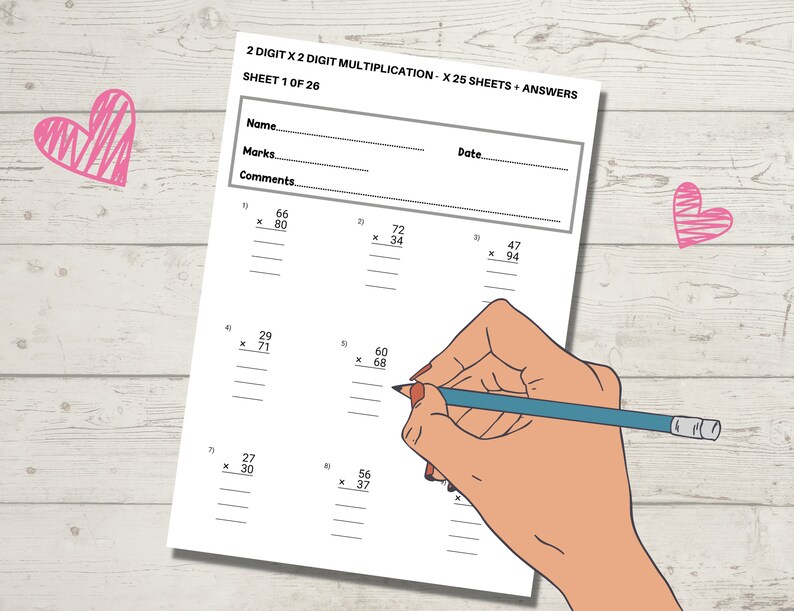 2x1 Digit and 2x2 Digit Multiplication - Multiplication Worksheets ...