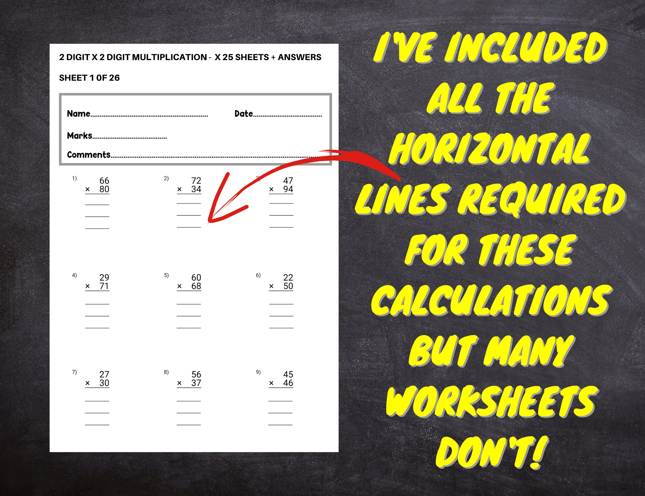 2x1 Digit and 2x2 Digit Multiplication - Multiplication Worksheets ...