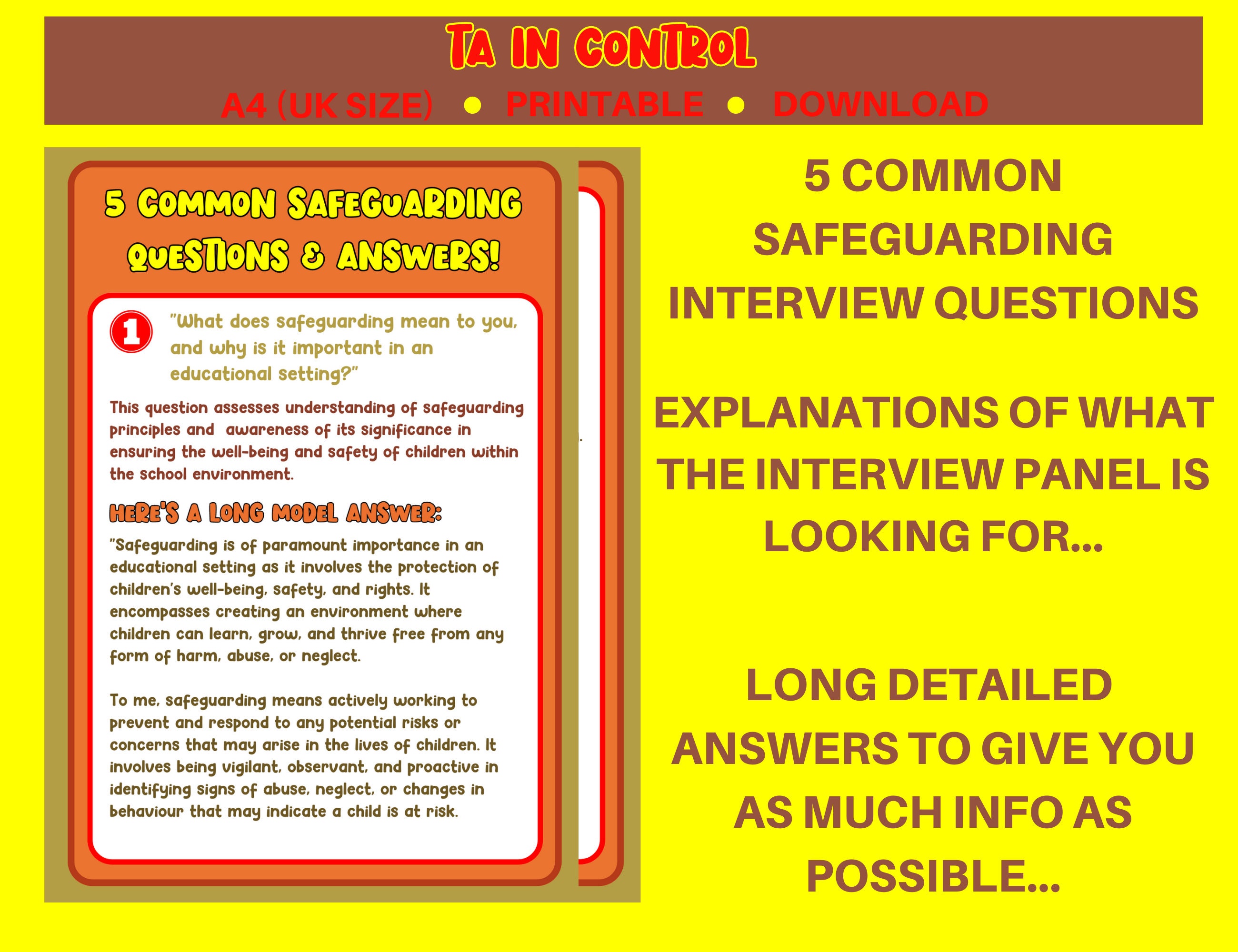 Safeguarding Checklist Plus 5 Interview Questions Answered - Primary or ...