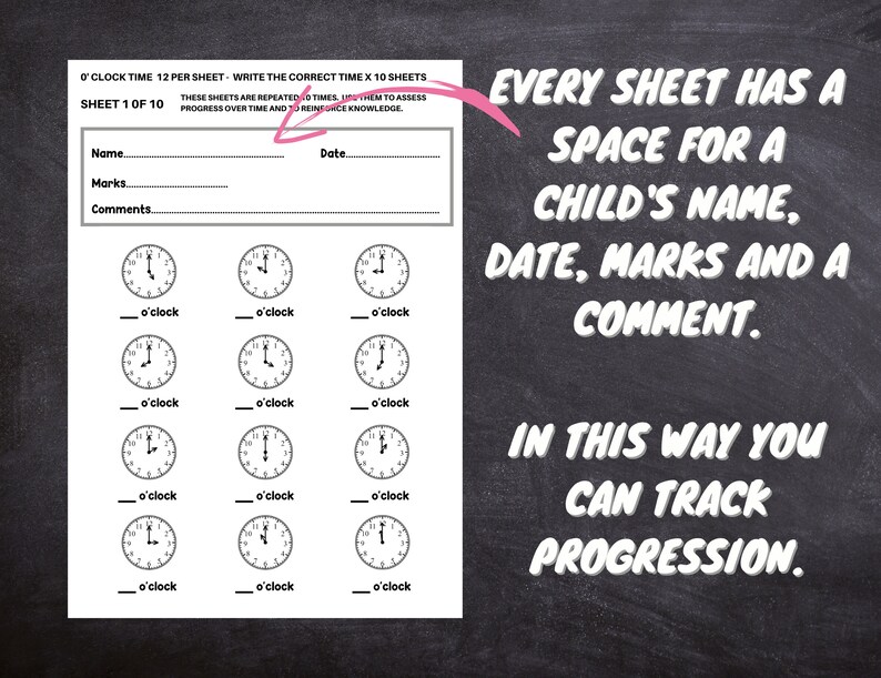 O Clock Time - Telling Time Worksheets - Primary School - TA in Control ...