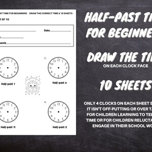Half-past Time - Telling Time Worksheets - Primary School - TA in ...