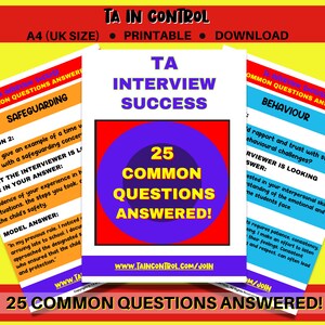 25 TA Interview Questions Answered - Primary or Secondary School - TA ...