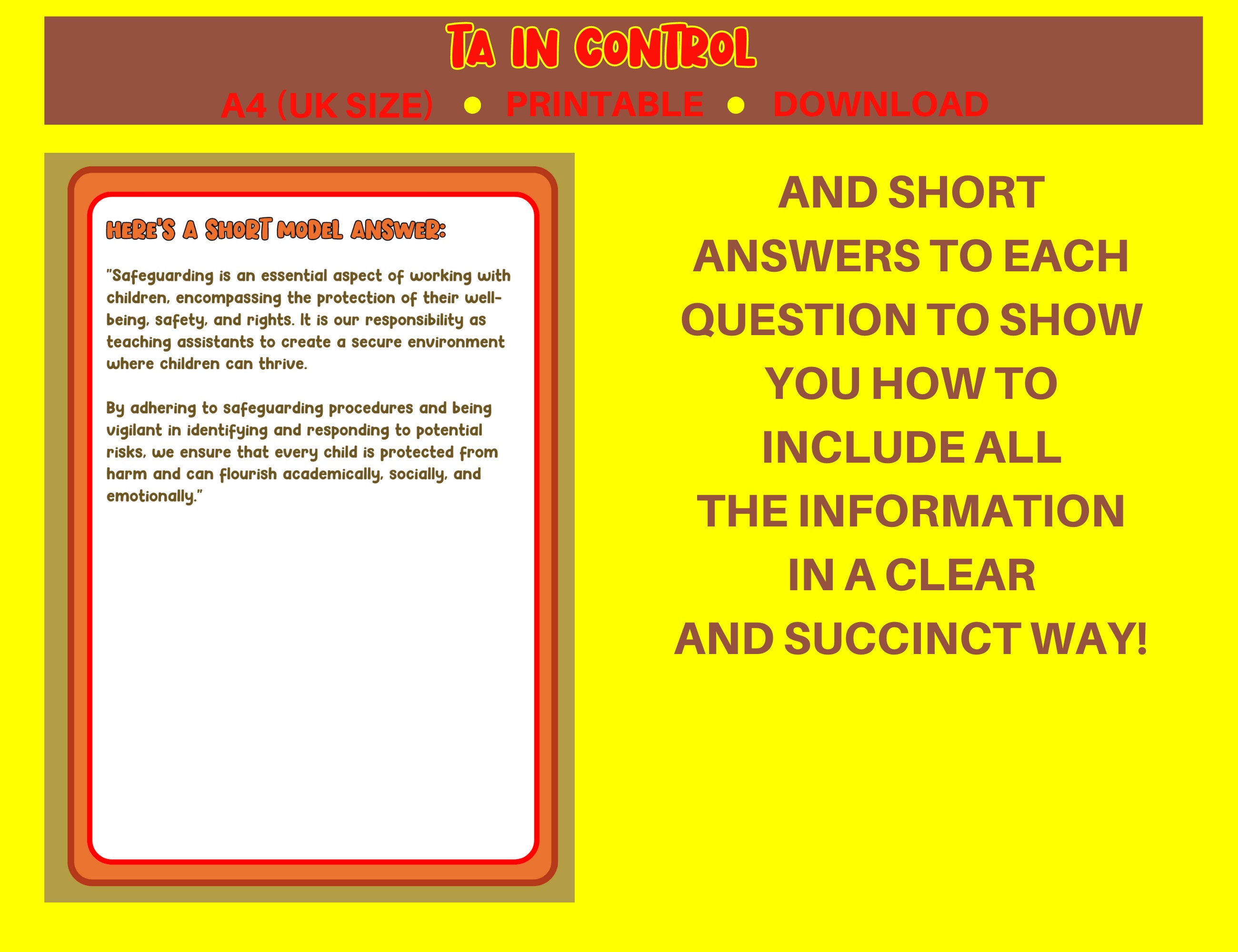 Safeguarding Checklist & Interview Questions for Teaching Assistants ...
