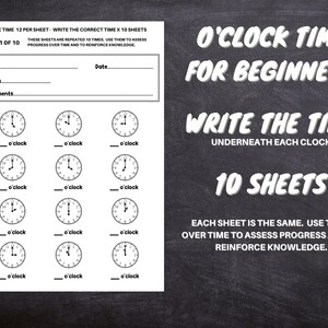 O Clock Time - Telling Time Worksheets - Primary School - TA in Control ...