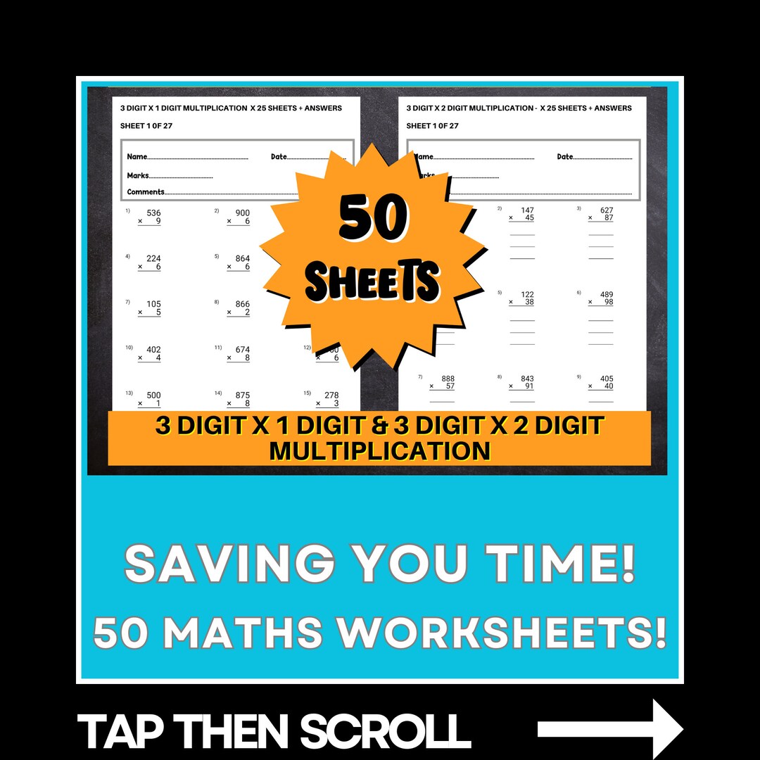 3x1 Digit and 3 X 2 Digit Multiplication - Multiplication Worksheets ...