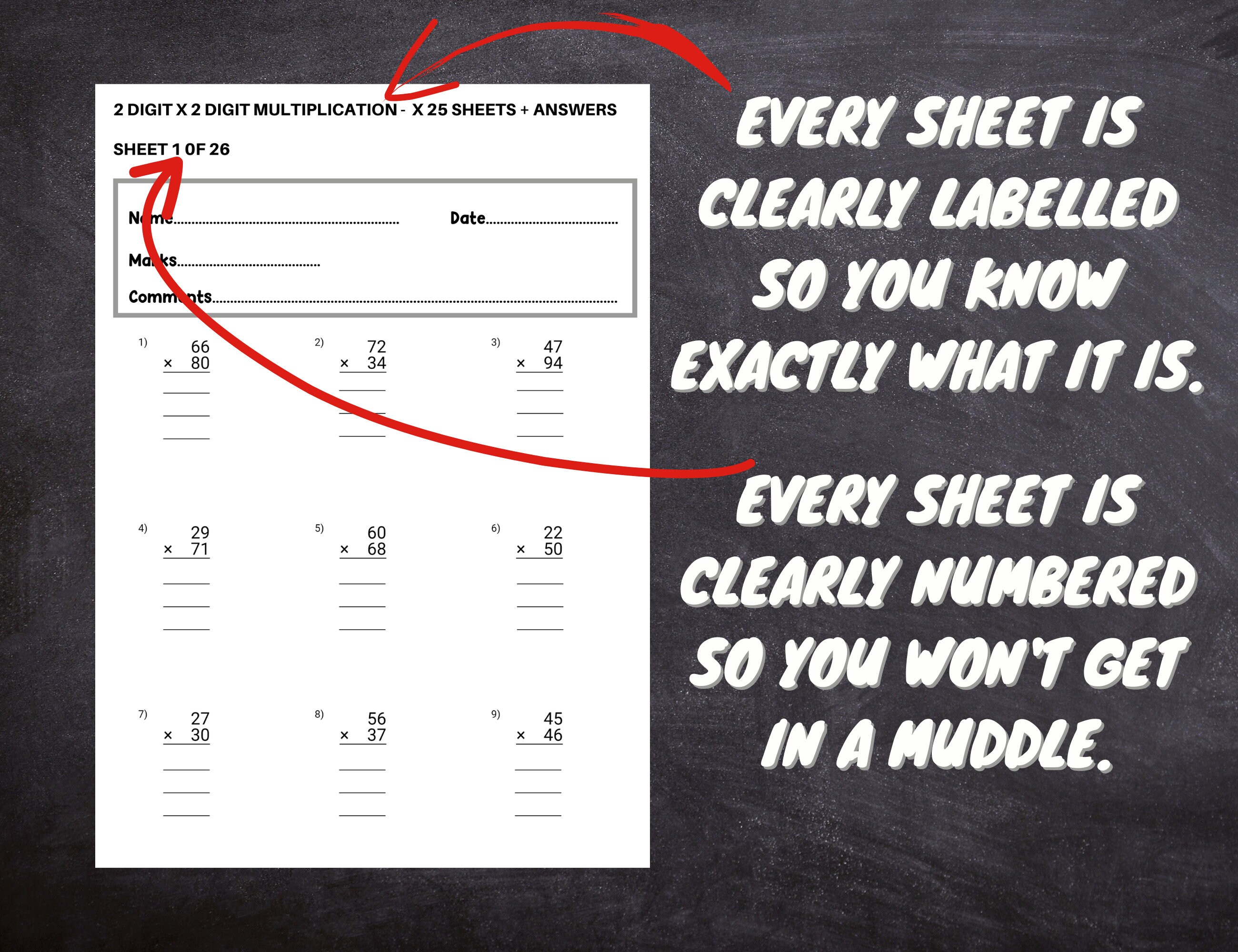 2x1 Digit and 2x2 Digit Multiplication - Multiplication Worksheets ...