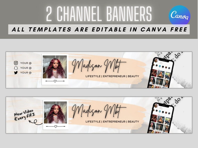 Editable Animated Intro & Outro, Channel Banner and Logo Trendy Youtube ...