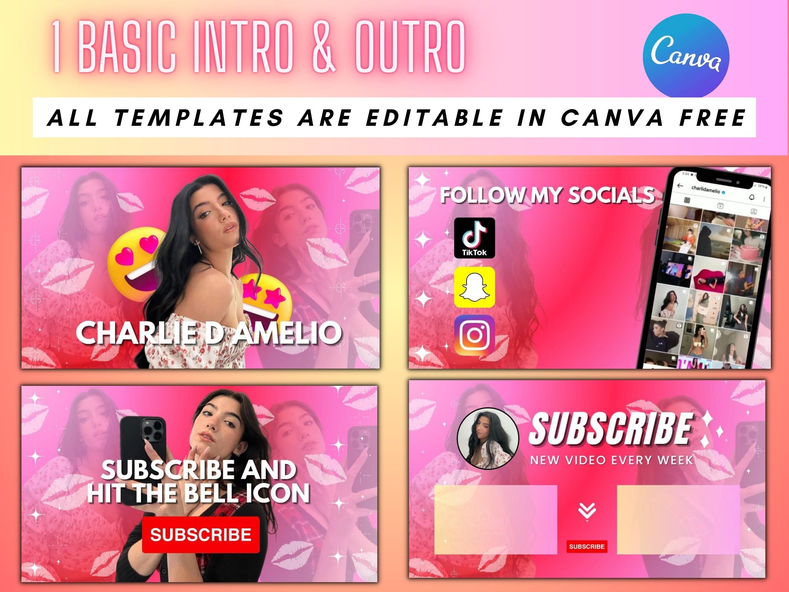 Editable Animated Intro & Outro Channel Banner and Logo - Etsy
