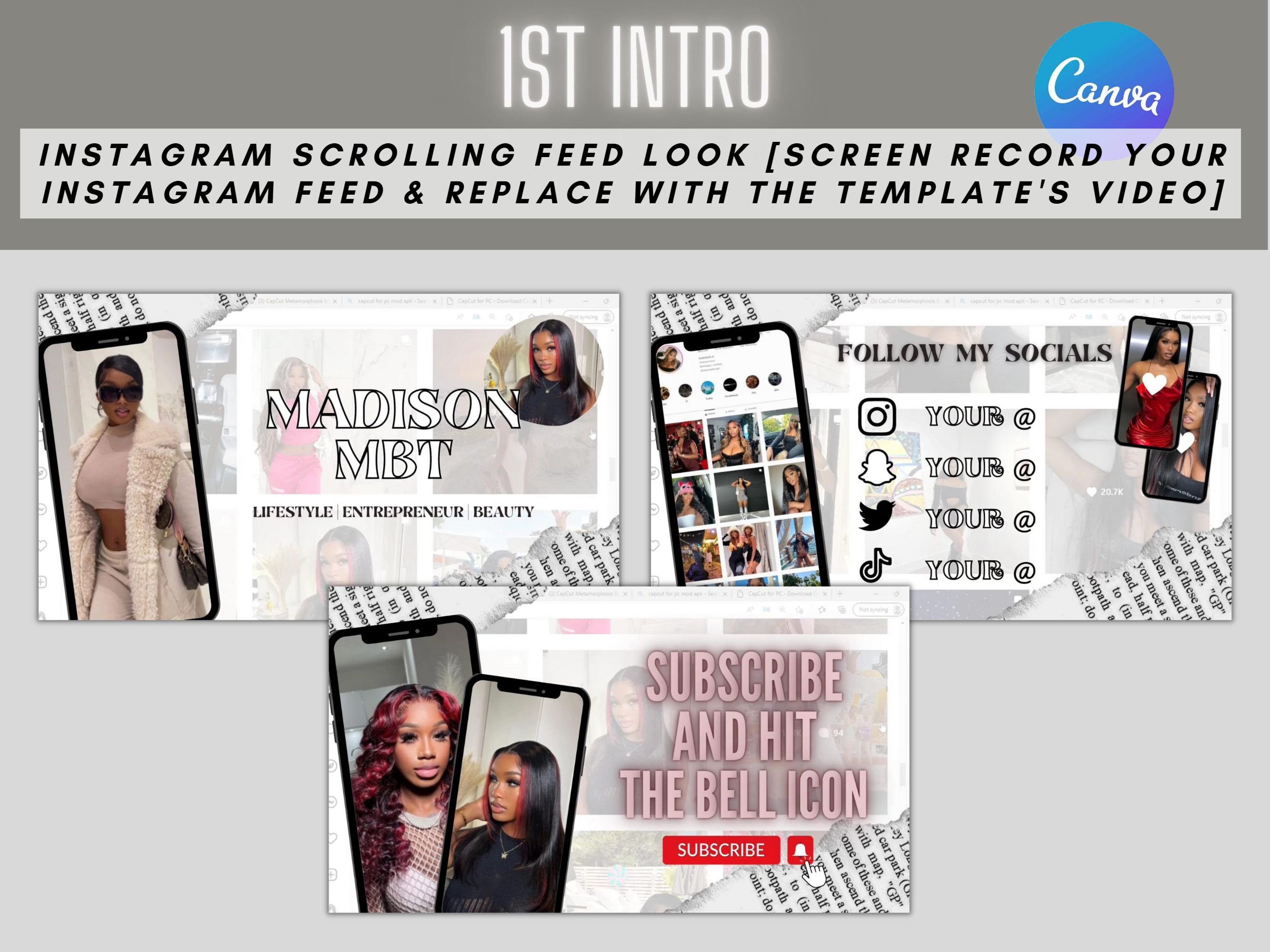 Editable Animated Intro & Outro, Channel Banner and Logo Trendy Youtube ...