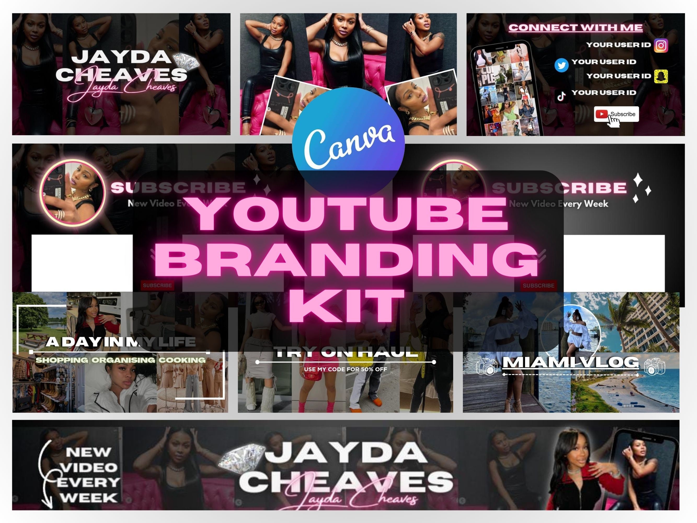 Editable Intro & Outrothumbnail Channel Banner and Logo - Etsy