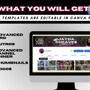 Editable Intro & Outrothumbnail Channel Banner and Logo - Etsy