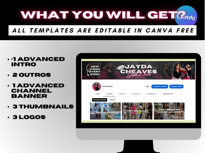 Editable Intro & Outro,thumbnail, Channel Banner and Logo Trendy ...