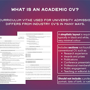 Academic CV Template | Master/phd Application | Students + Researchers ...