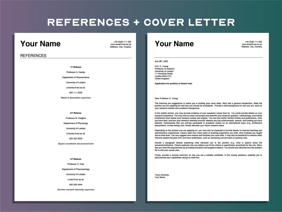 Academic CV Template | Master/phd Application | Students + Researchers ...