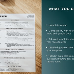 Academic CV Template | Master/phd Application | Students + Researchers ...