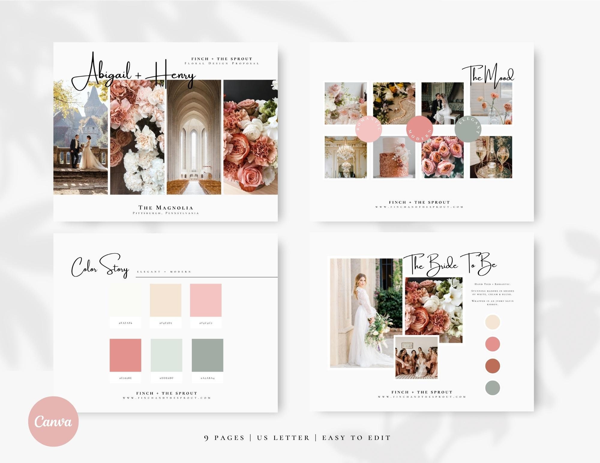 Canva Wedding & Event Proposal Mood Board Template for Florists ...