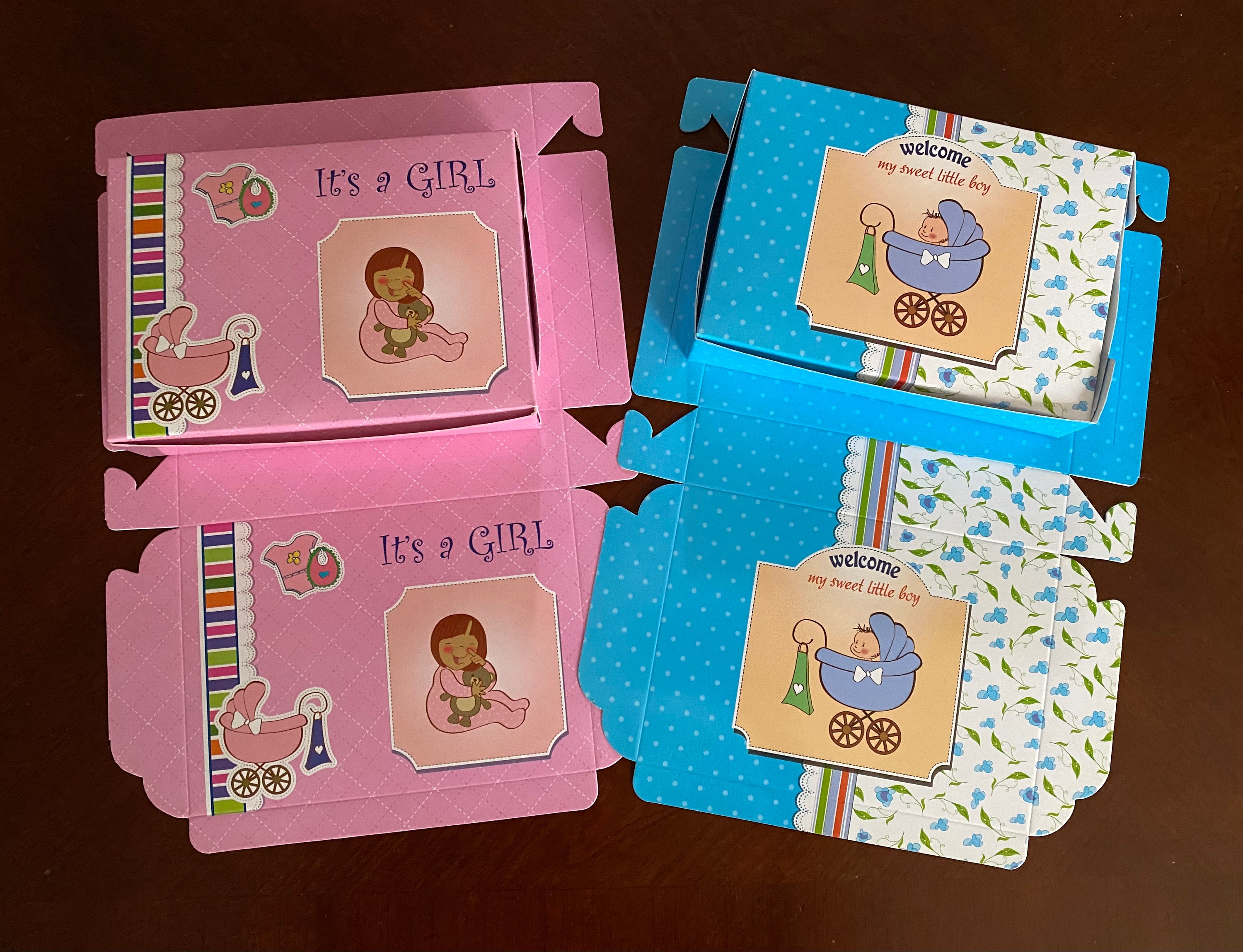 45 Pcs FOLDABLE GIFT BOXES Baby Boy Baby Girl Birth - Etsy