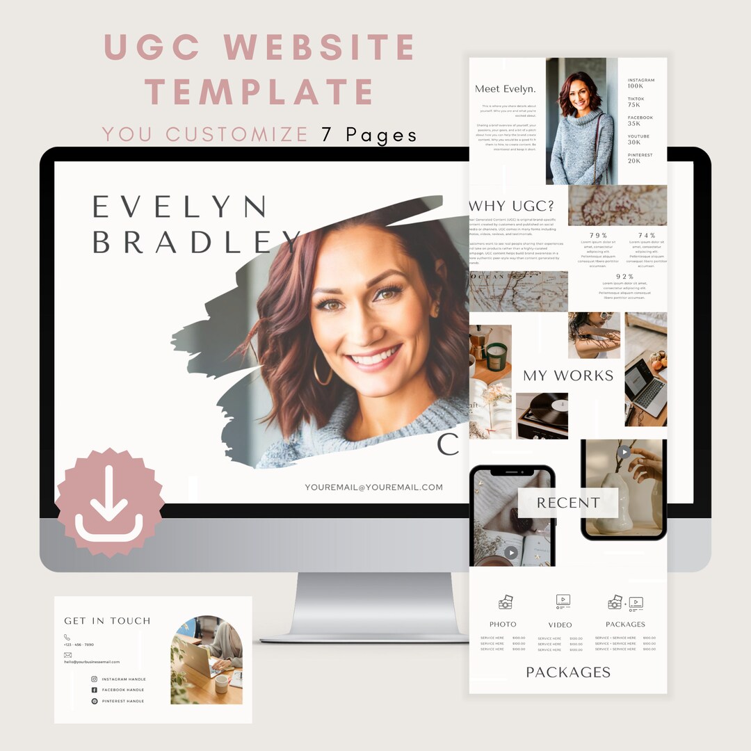 UGC Website Template Canva Website UGC Content Creator Template Website ...
