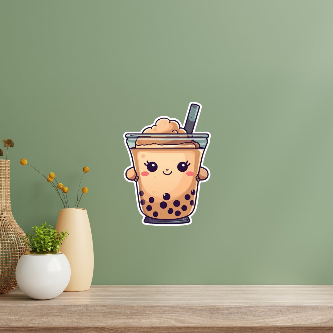 Boba Sticker, Cute Bubble Tea Sticker, Kawaii Boba Tea, Water Bottle ...
