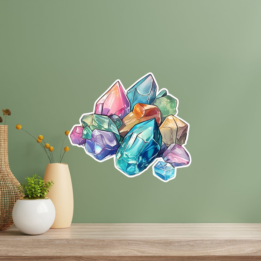 Crystal Sticker, Clear Gemstone Decal, Gemstone Sticker, Water Bottle ...
